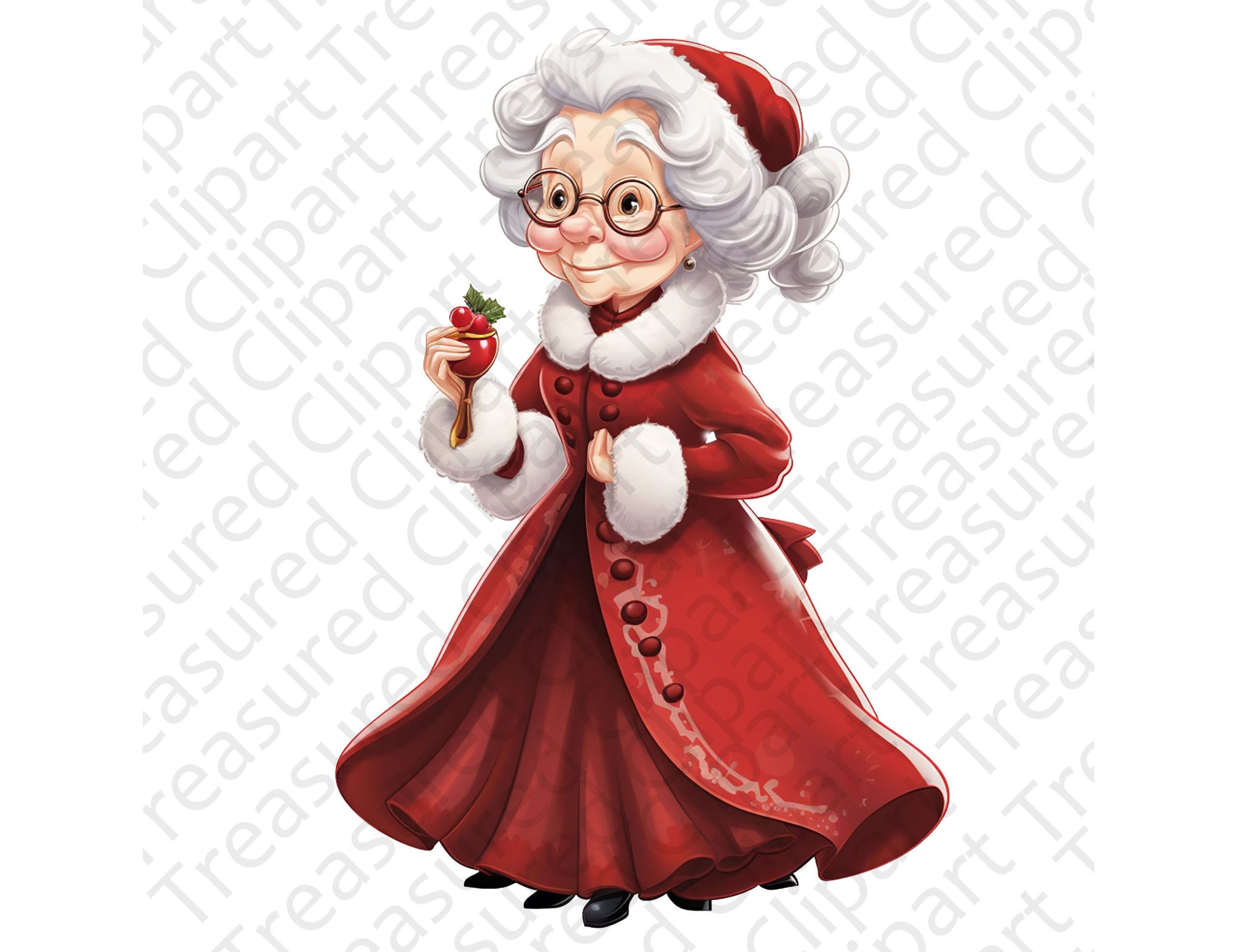 Festive Season's Star: Mrs. Claus Clipart - Magical Duck