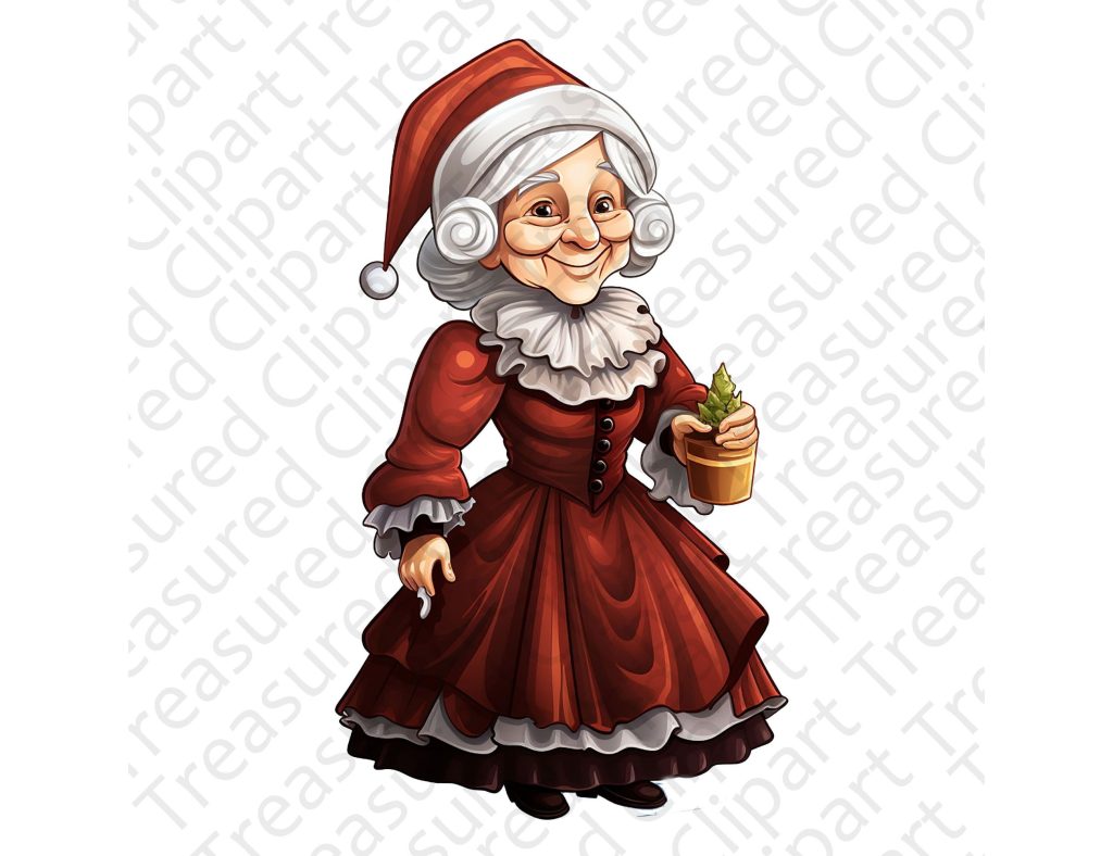 Charming Mrs. Claus Christmas Clipart